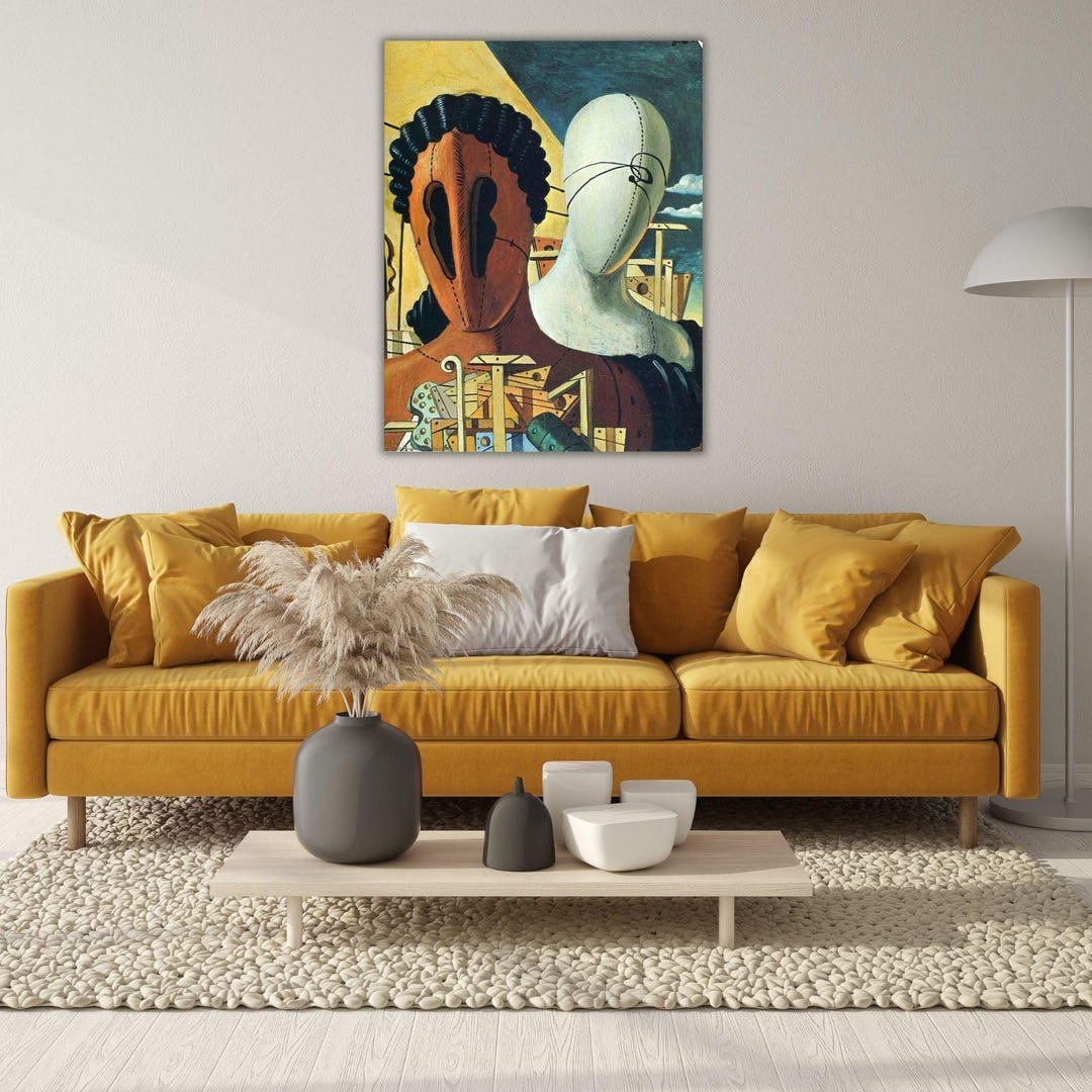 The Two Masks by 1926 Giorgio De Chirico Ready to Hang Canvas Wall Art ...