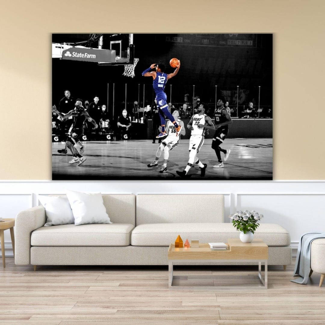 Ja Morant Poster, Dunk Print, Ja Morant Dunk Canvas Wall Art, Dunk ...