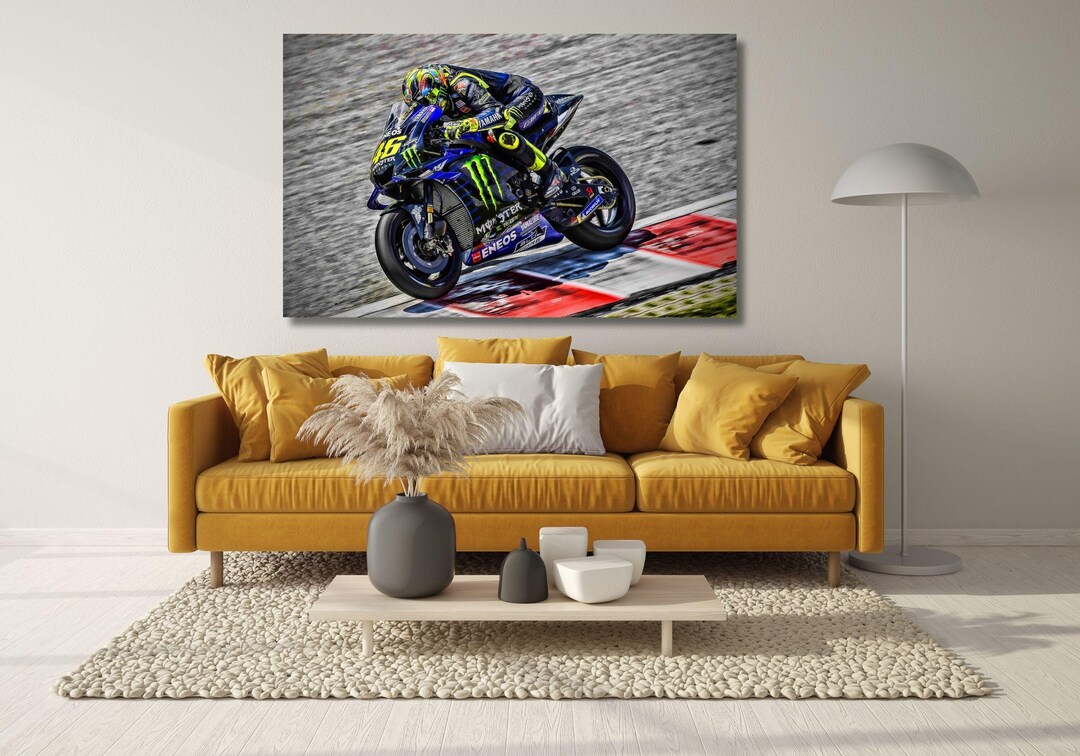 Valentino Rossi Poster, Motogp Canvas Wall Art, Moto GP Ready to Hang ...