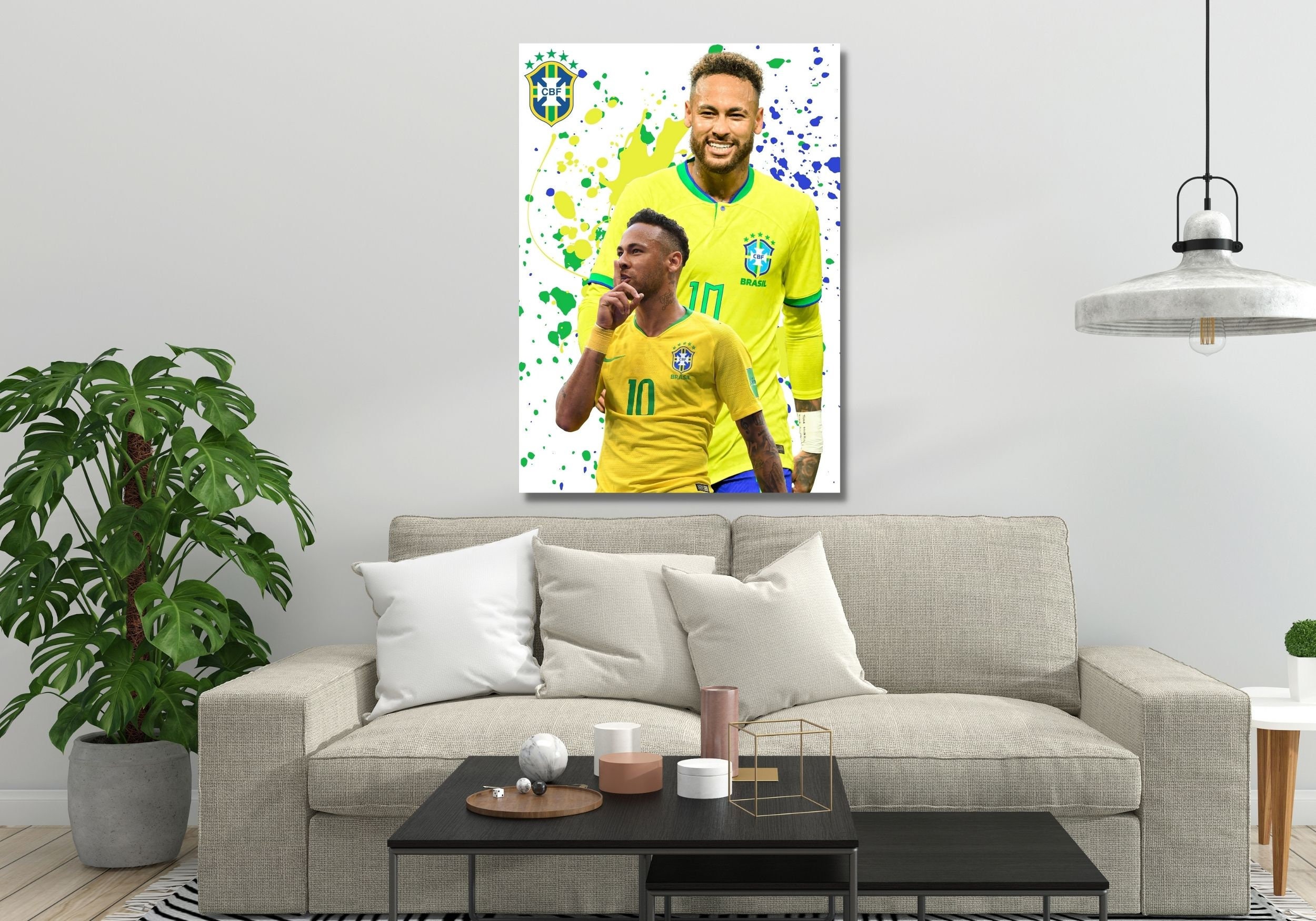 Neymar Wall Art, Neymar Poster,neymar Wall Art,neymar Canvas,neymar Art ...