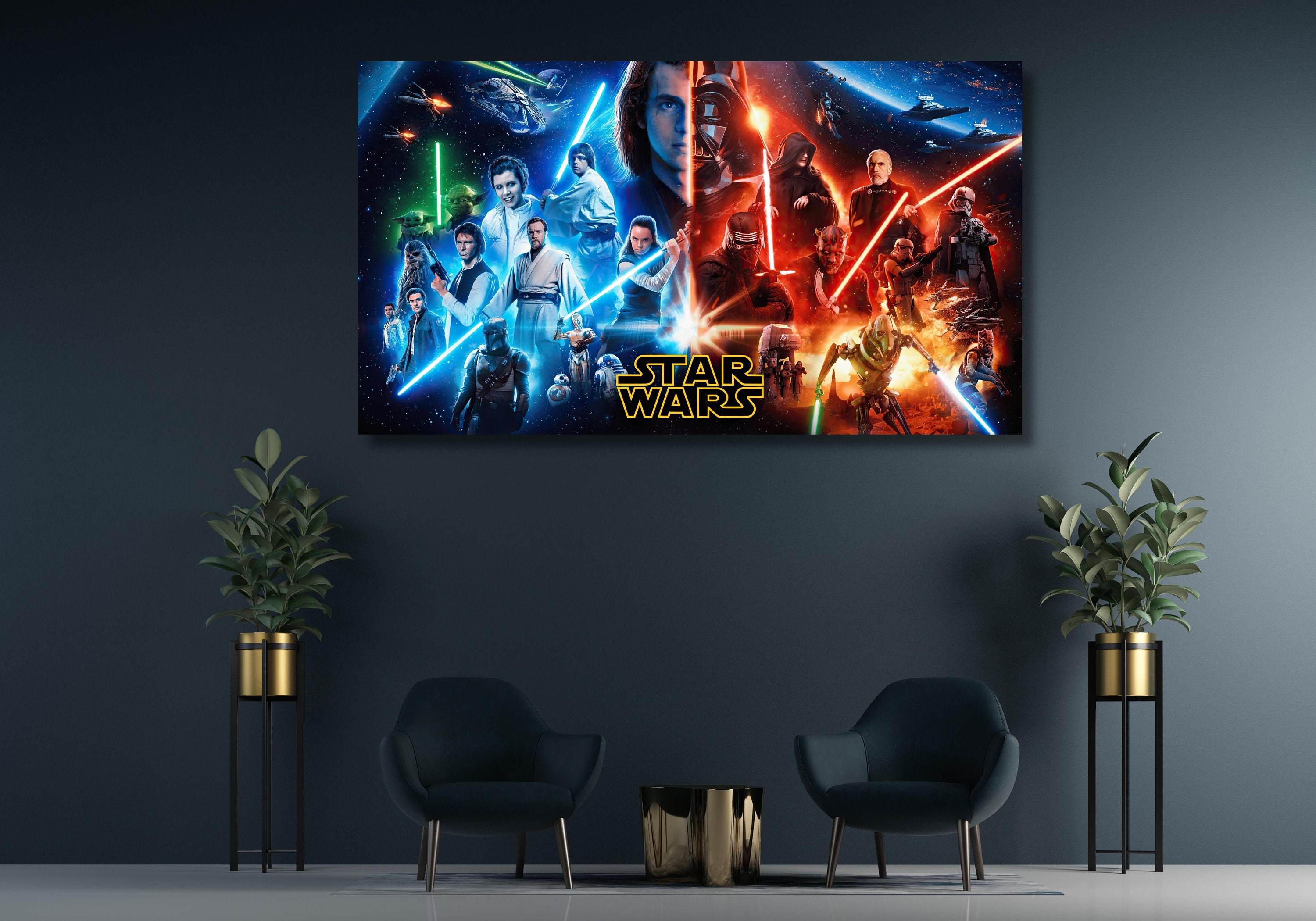 Starwars Full Character Canvas, Star Wars Canvas, Canvas Print Wall ...