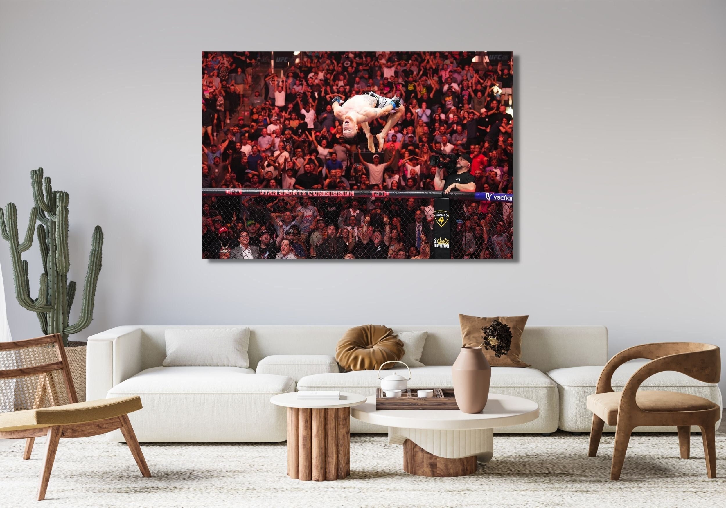 Justin Gaethje Knockout Wall Art Canvas Poster Print BMF Title KO Over ...