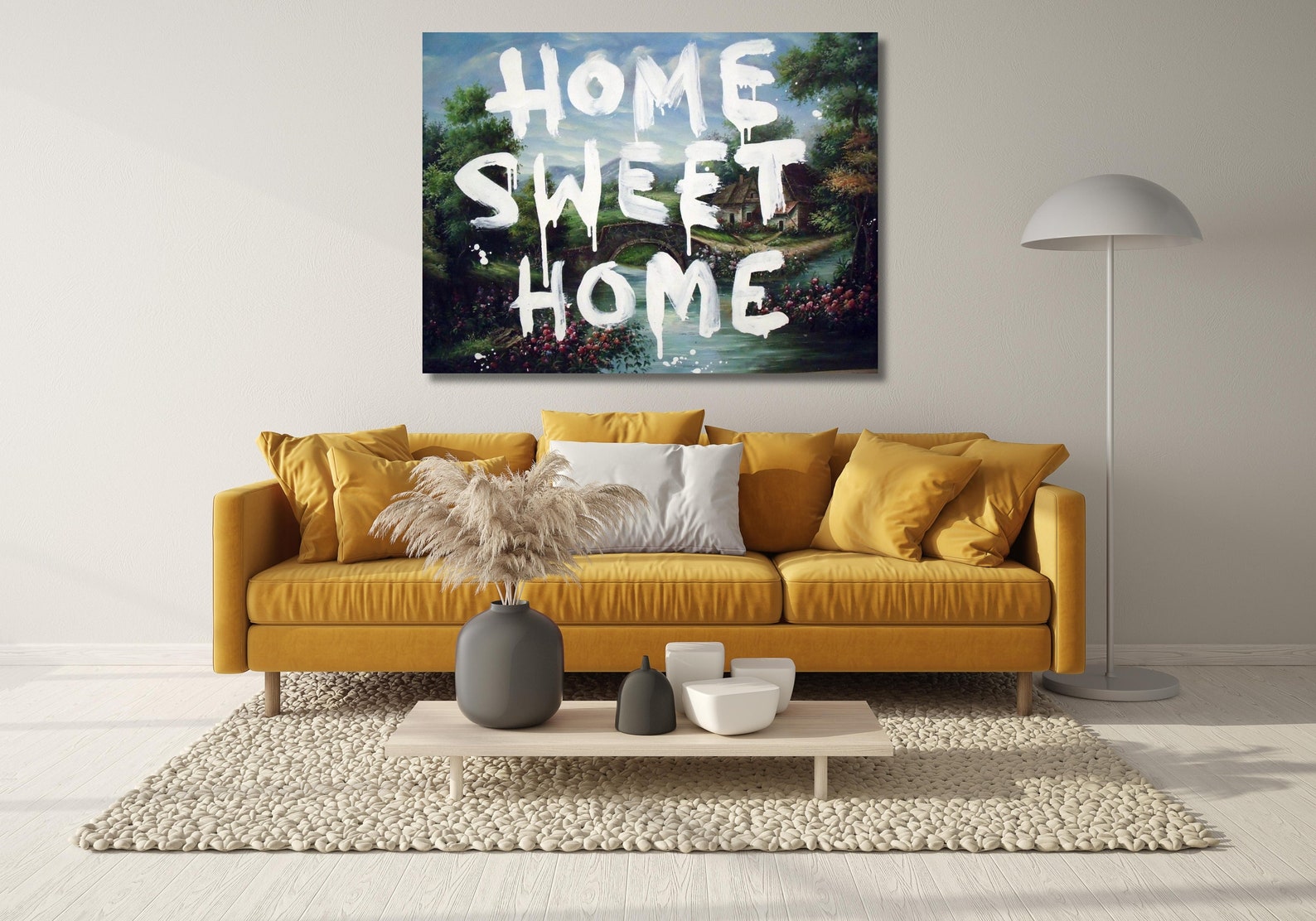 Banksy Wall Art, Home Sweet Home Canvas, Banksy Wall Art, Banksy Home ...