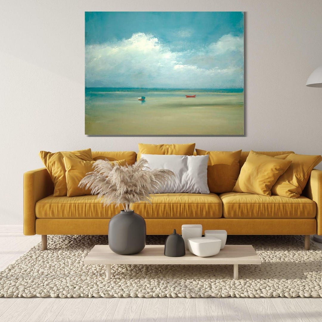 Two Boats at Low Tide by Anne Packard Ready to Hang Canvas, Quality ...