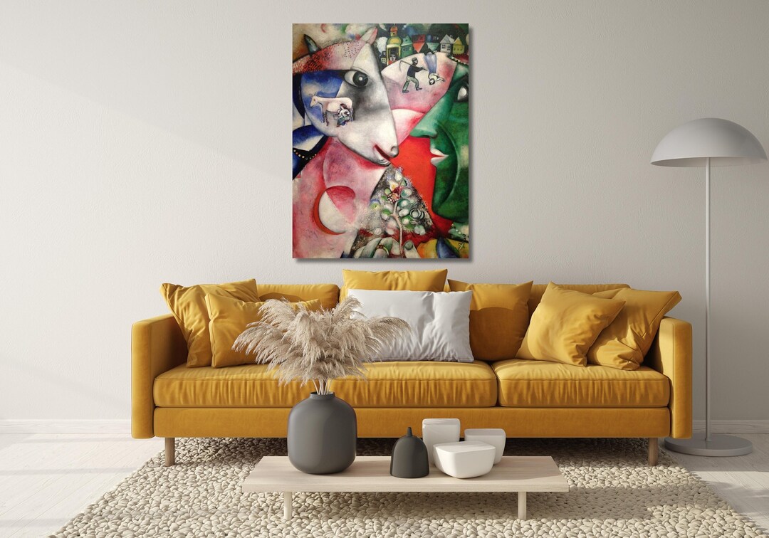 Marc Chagall Arts, Bride and Goat Canvas Print Art, Chagall La Mariee ...