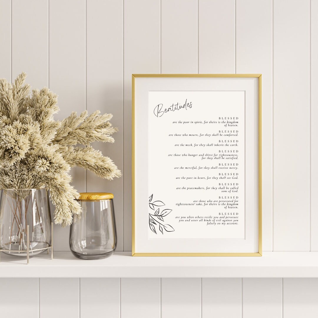 Beatitudes Wall Art, Scripture Art, Instant Download, Printable, Poster ...