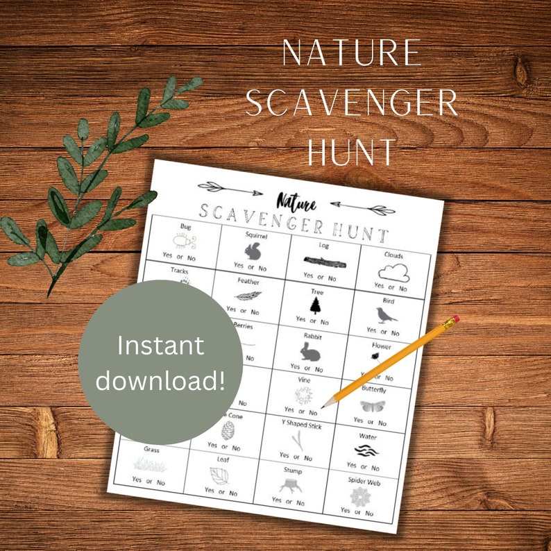 Nature Scavenger Hunt, Nature Study Printable, Homeschool, Instant ...