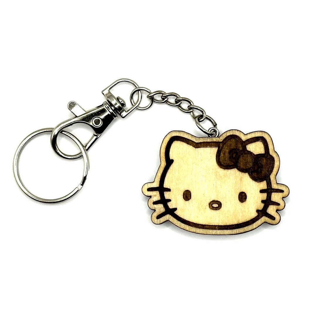 Hello Kitty Wood Keychain Laser-cut Great Gift - Etsy