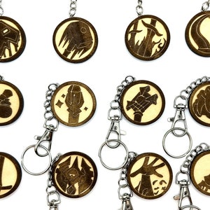 World of Warcraft Death Knight Emblem Basswood Keychain Gaming Double ...