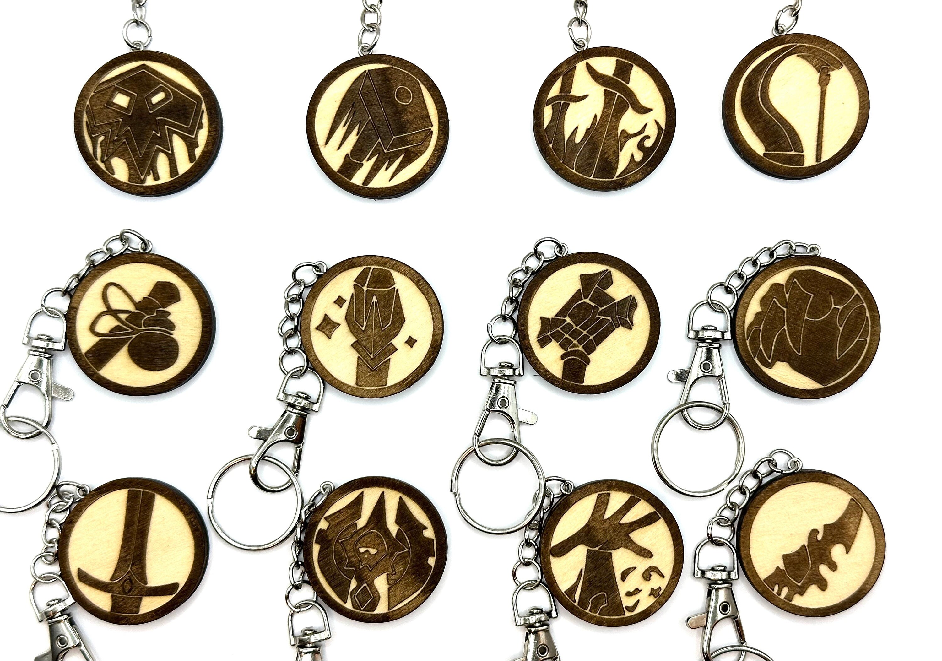 World of Warcraft Death Knight Emblem Basswood Keychain Gaming Double ...