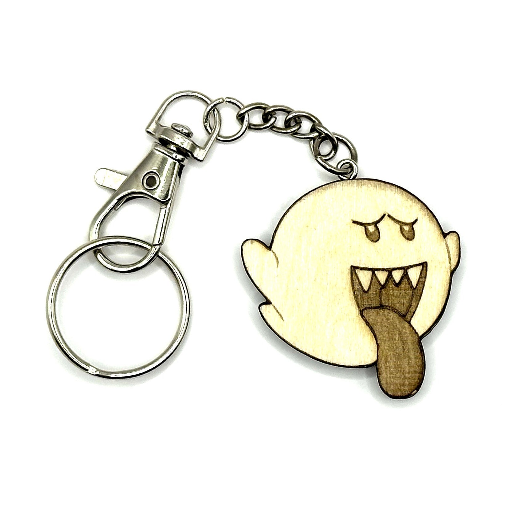 Super Mario Bros Boo Basswood Keychain Gaming Double Sided - Etsy
