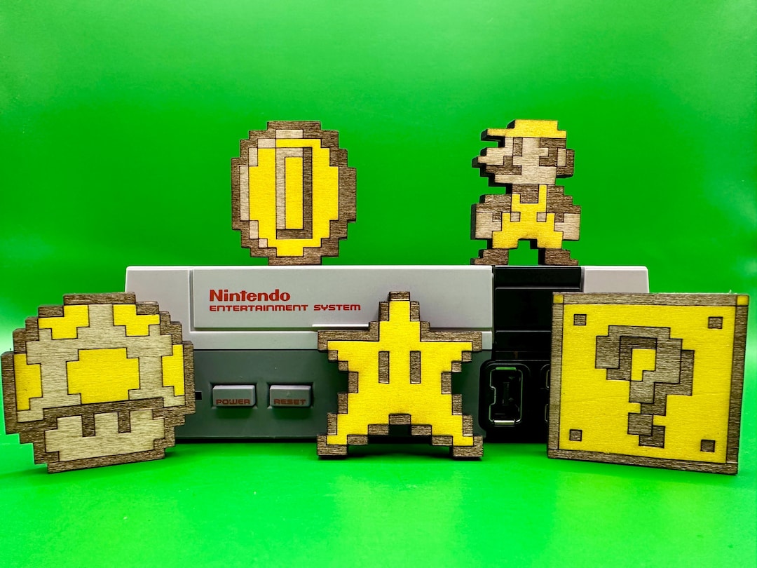 Retro Gaming Laser-cut Wooden Keychain Mario Bros Swag GOLDEN EDITION ...