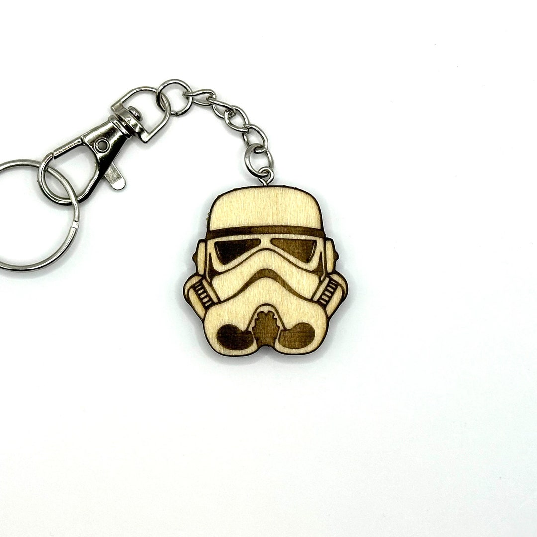 Star Wars Storm Trooper Helmet Wood Keychain Gaming Double Sided Great ...