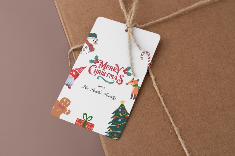 Cute Christmas Gift Tag / Printable Gift Tag / Merry Christmas Gift Tag ...