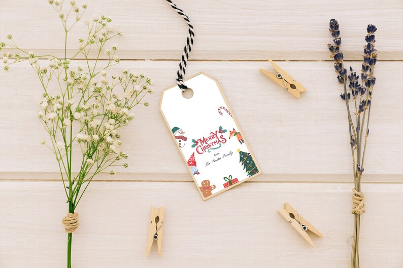 Cute Christmas Gift Tag / Printable Gift Tag / Merry Christmas Gift Tag ...