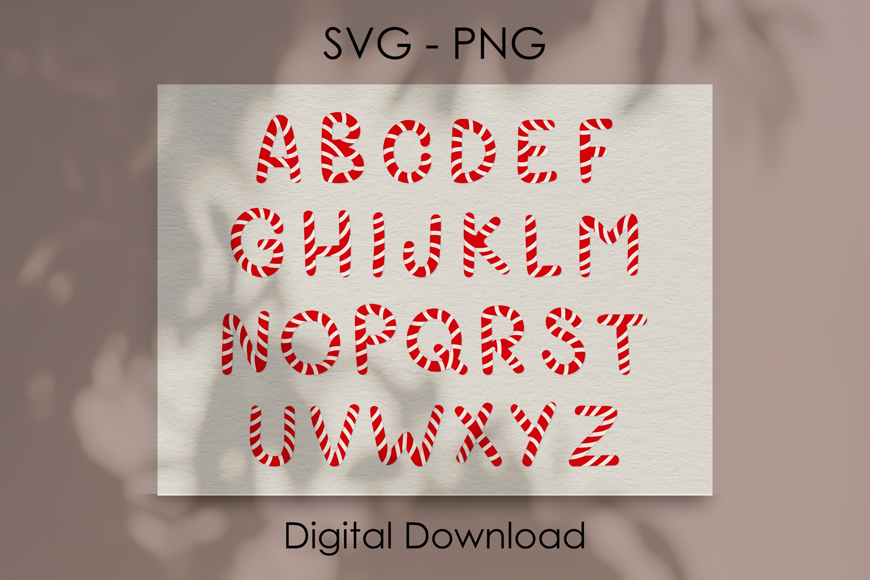Candy Cane Letters / Christmas Font Svg / Christmas Candy SVG - Etsy