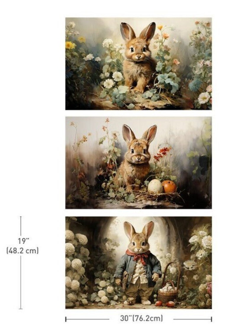 PRE-ORDER Dreamy Bunnies Decoupage Decor Tissue 3 Pack 19.5x30 Re ...