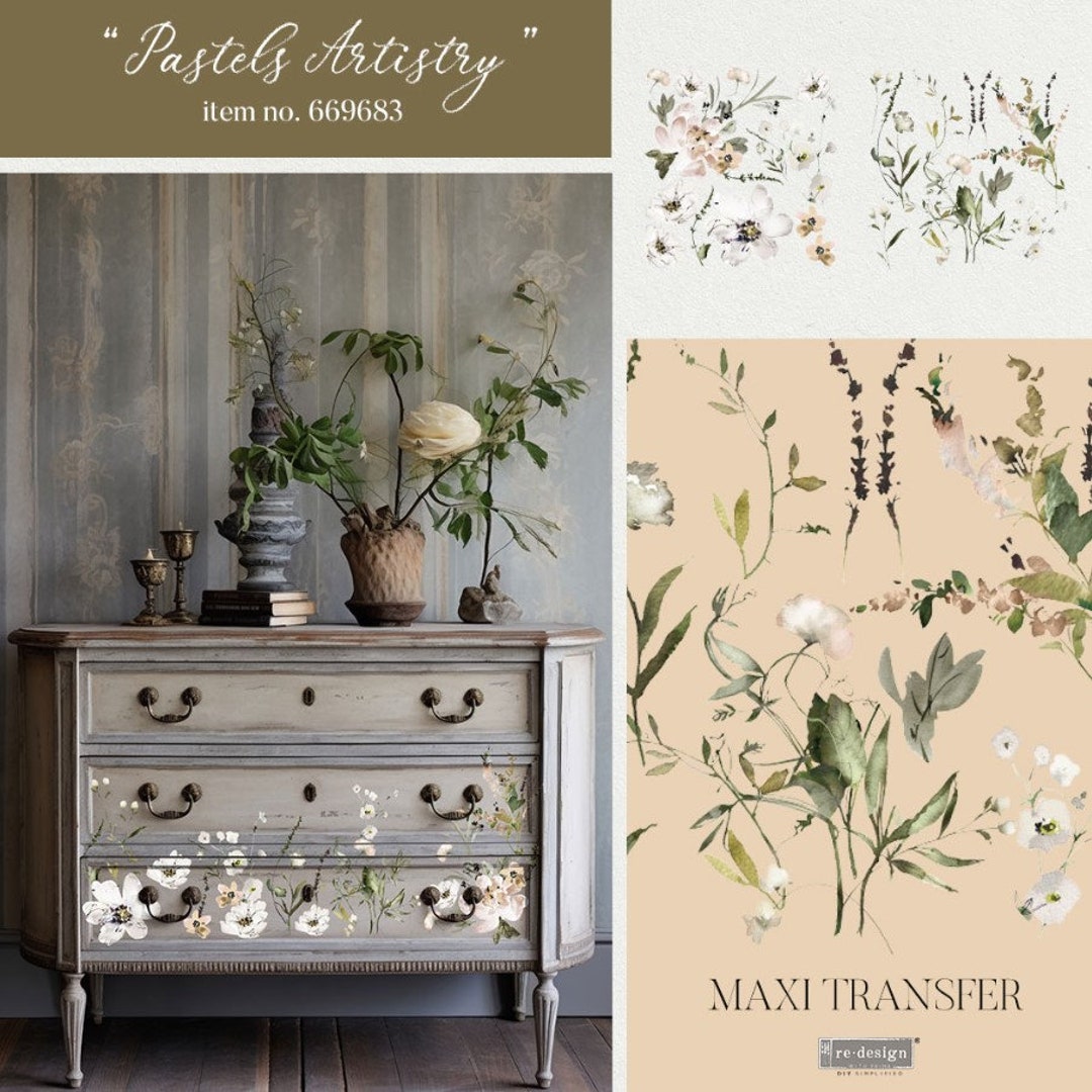 PASTELS ARTISTRY Maxi 2 Sheet Transfer 12 X 12 Redesign With Prima Rub ...