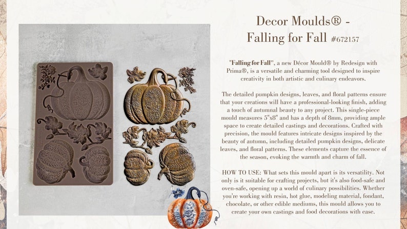 FALLING FOR FALL 5x8 Mould Redesign With Prima Silicone Decor Mold ...
