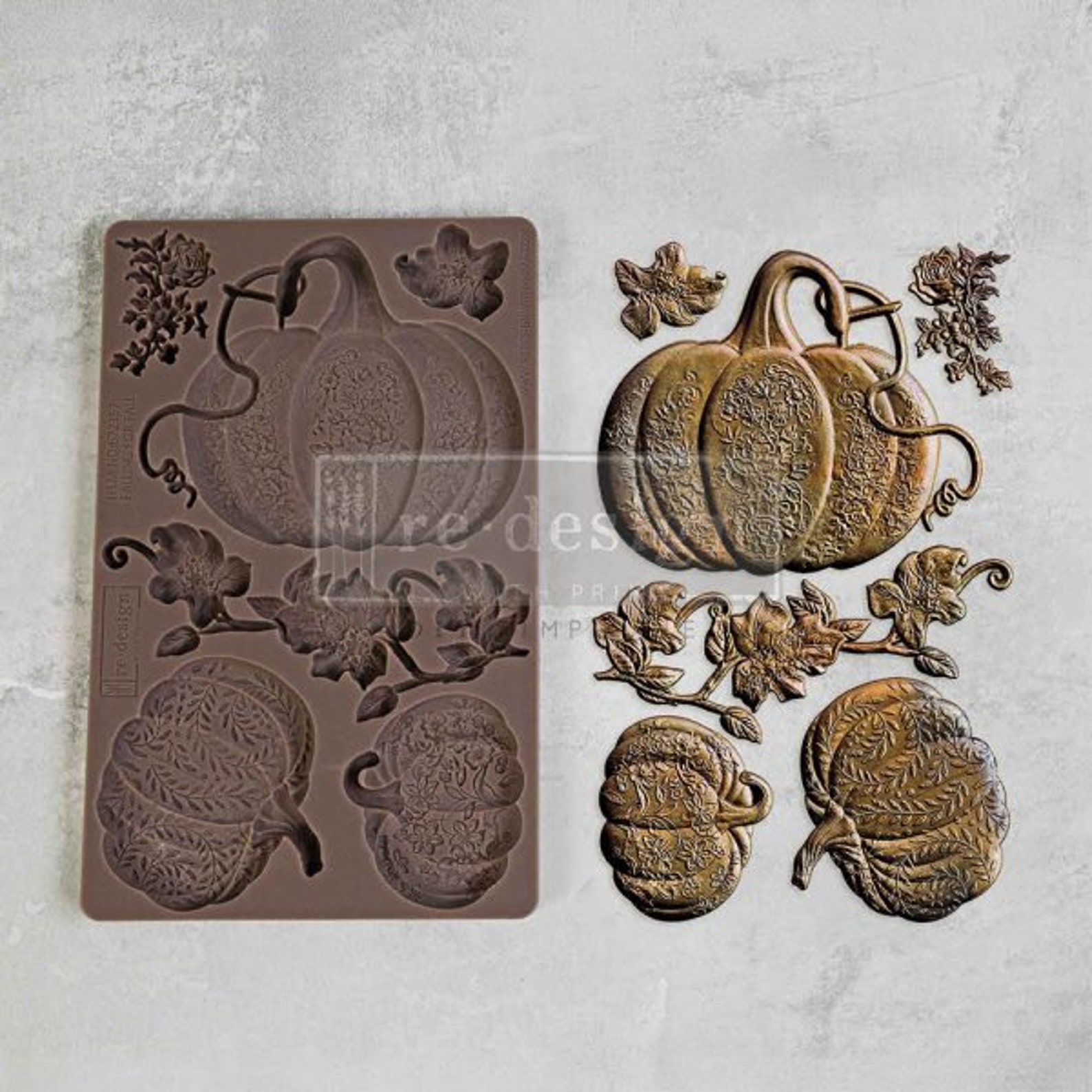 FALLING FOR FALL 5x8 Mould Redesign With Prima Silicone Decor Mold ...