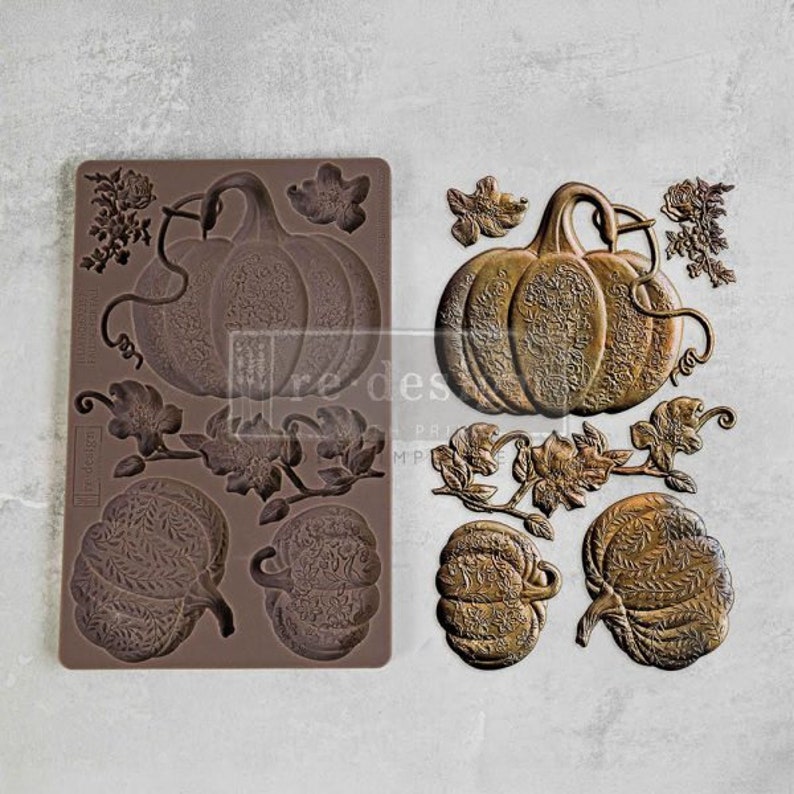 FALLING FOR FALL 5x8 Mould Redesign With Prima Silicone Decor Mold ...