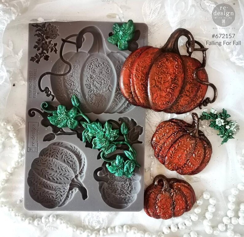 FALLING FOR FALL 5x8 Mould Redesign With Prima Silicone Decor Mold ...