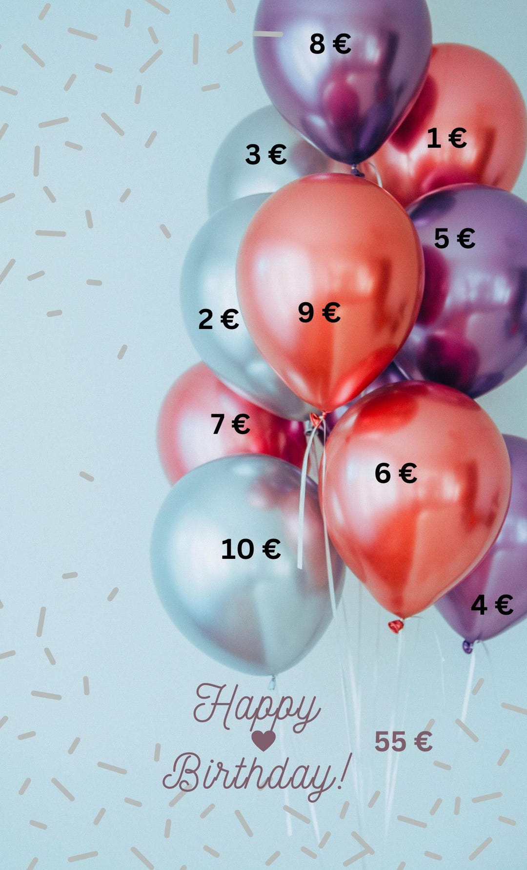 Happy Birthday Balloons, Savings Challenge, Digital - Etsy