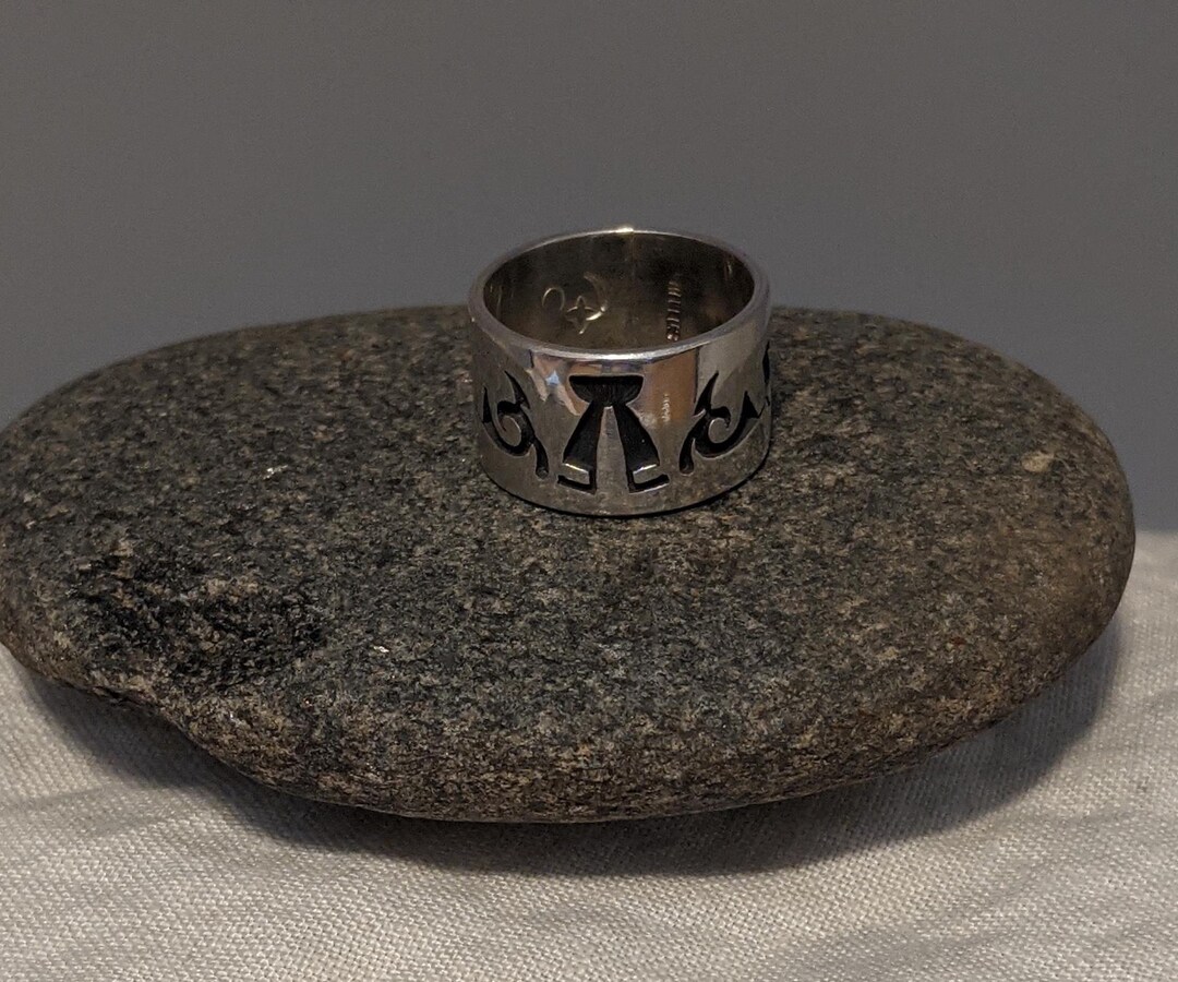 One of a Kind Hopi Silver Overlay Ring, Size 8.25 (ring #26) - Etsy