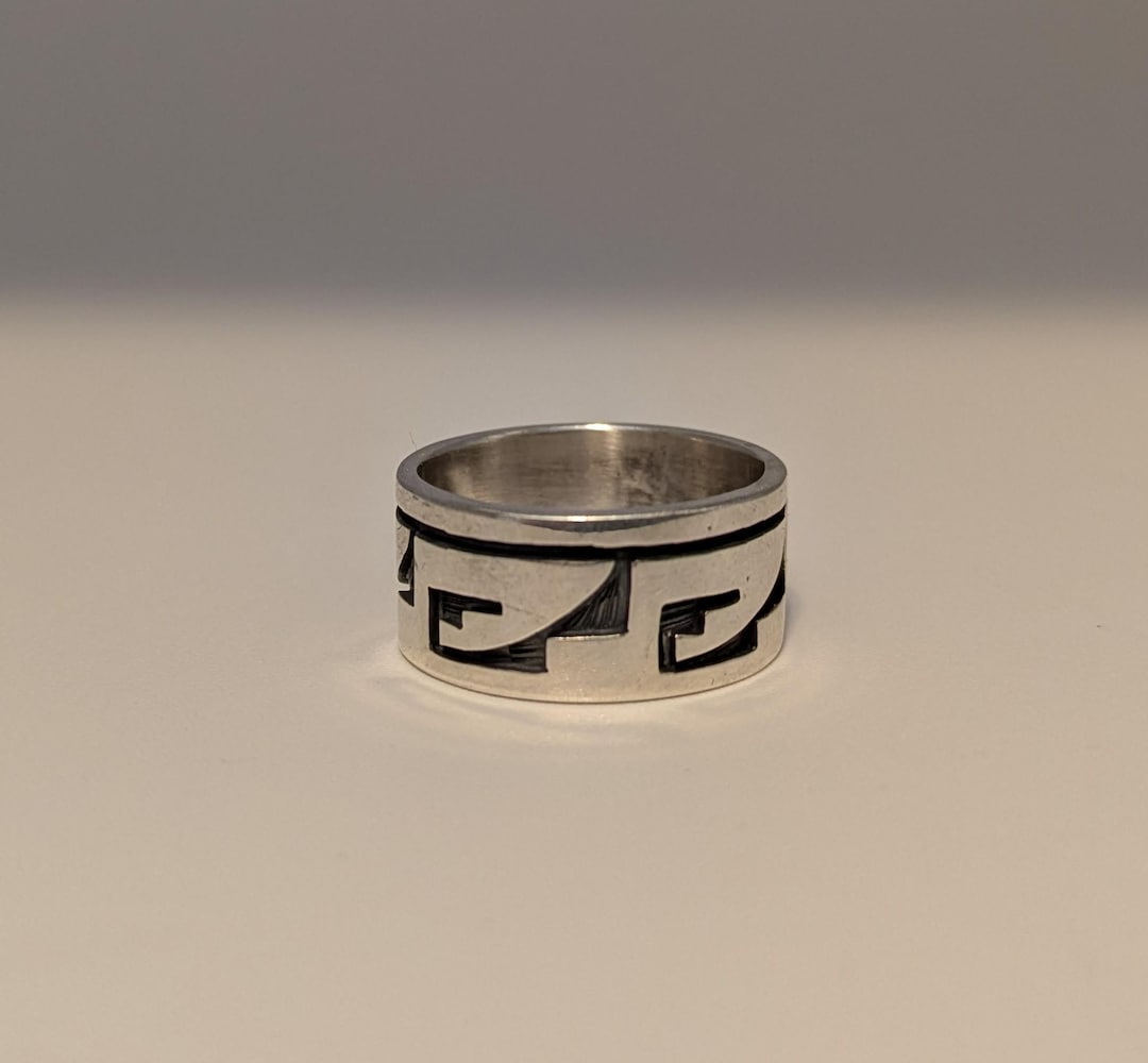 One of a Kind Hopi Silver Overlay Ring, Size 7.5 (ring #30) - Etsy
