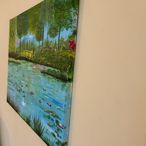 Original Acrylic Painting of a Spring Lake. "swan Song" - Etsy