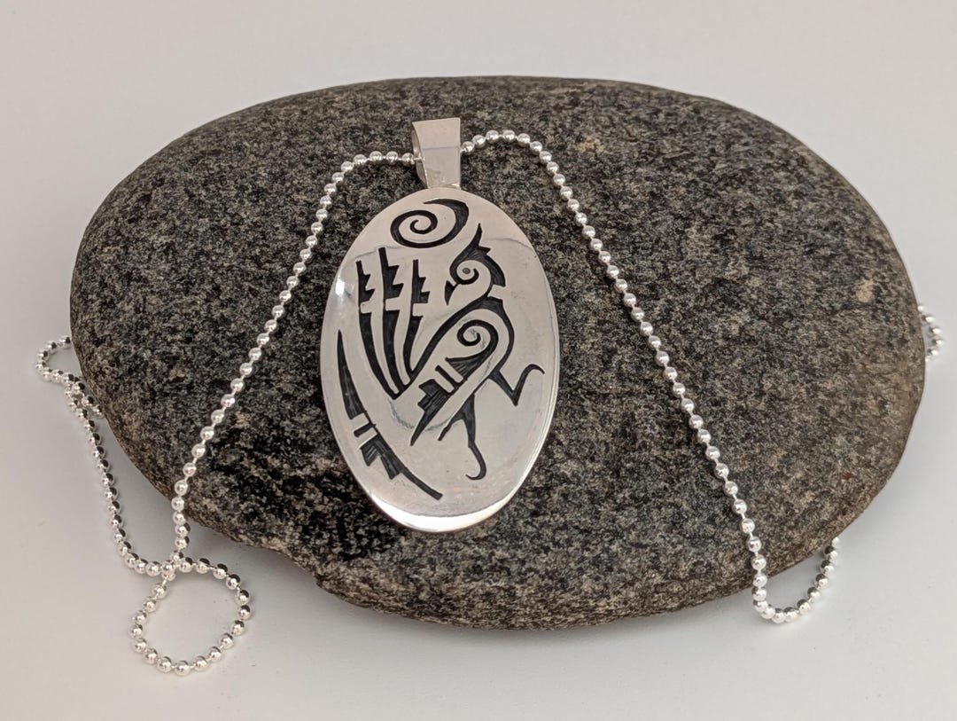 Unique Hopi Silver Overlay Pendant (pendant #14) - Etsy