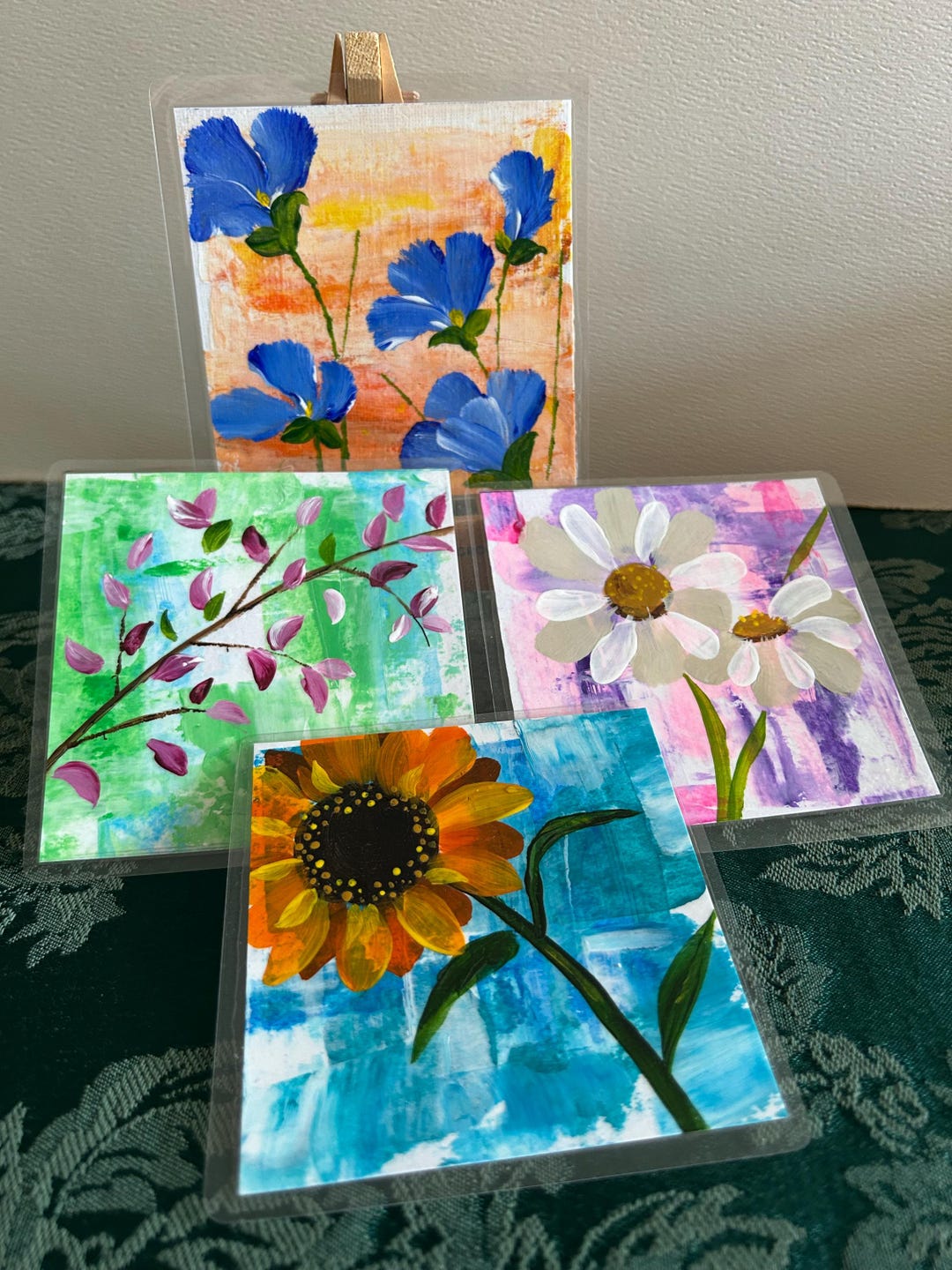 Original Individually Hand-painted Coasters - Set of 4 With Floral ...