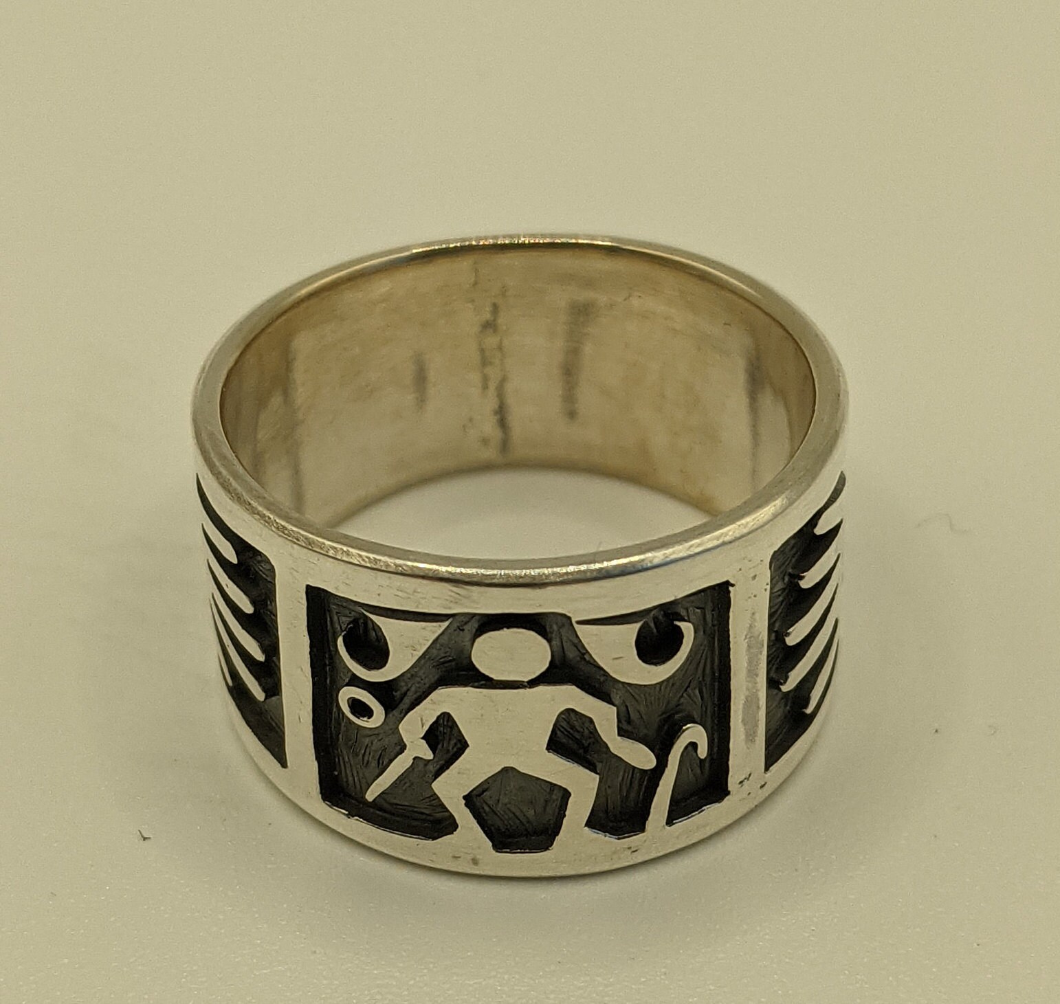 One of a Kind Hopi Silver Overlay Ring, Size 8.5 (ring7) - Etsy