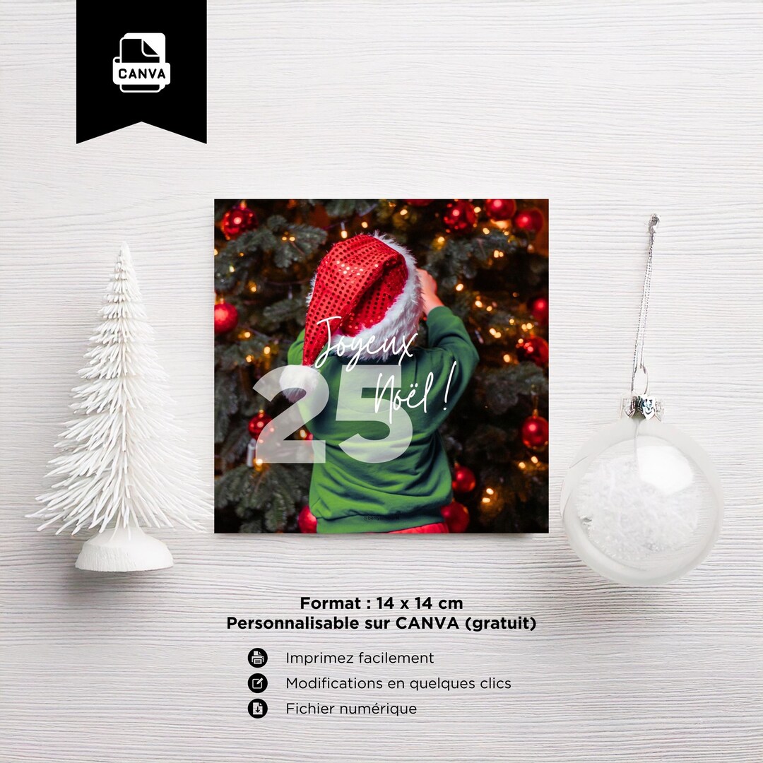 Christmas Greeting Card Customizable Canva Template Printable Card ...