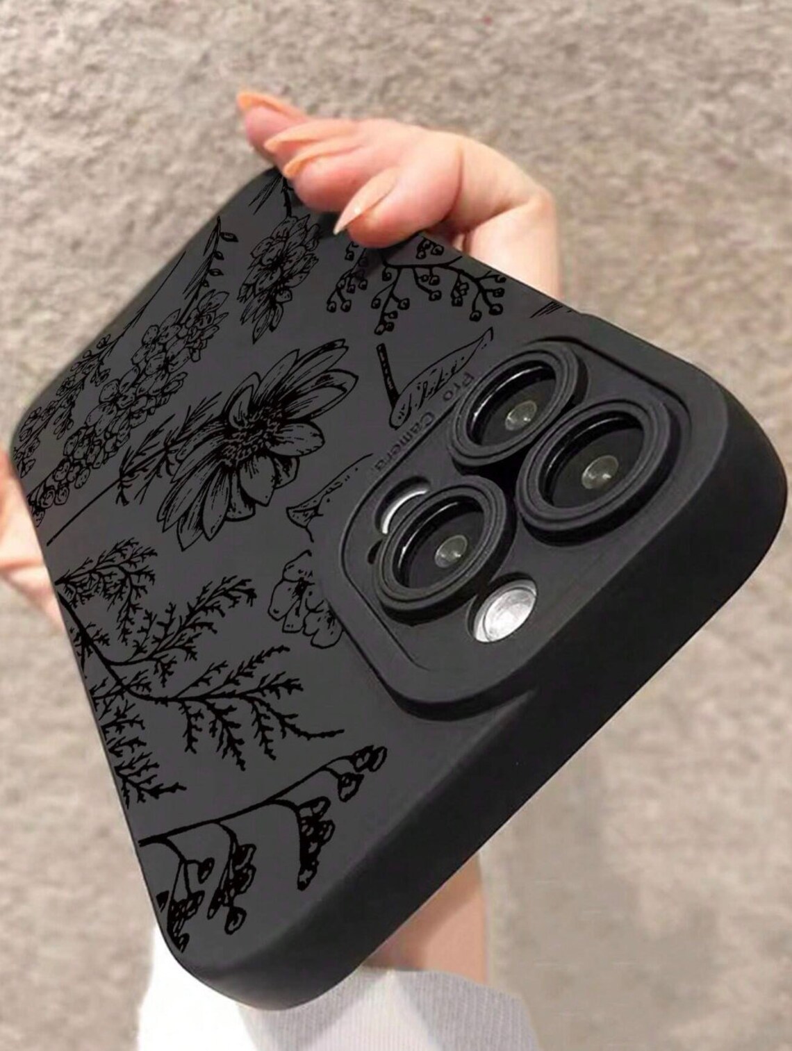 Floral Pattern Black iPhone Case, iPhone 15 14 13 12 11 Pro Max Case iPhone 13 12 Case iPhone 15 ...