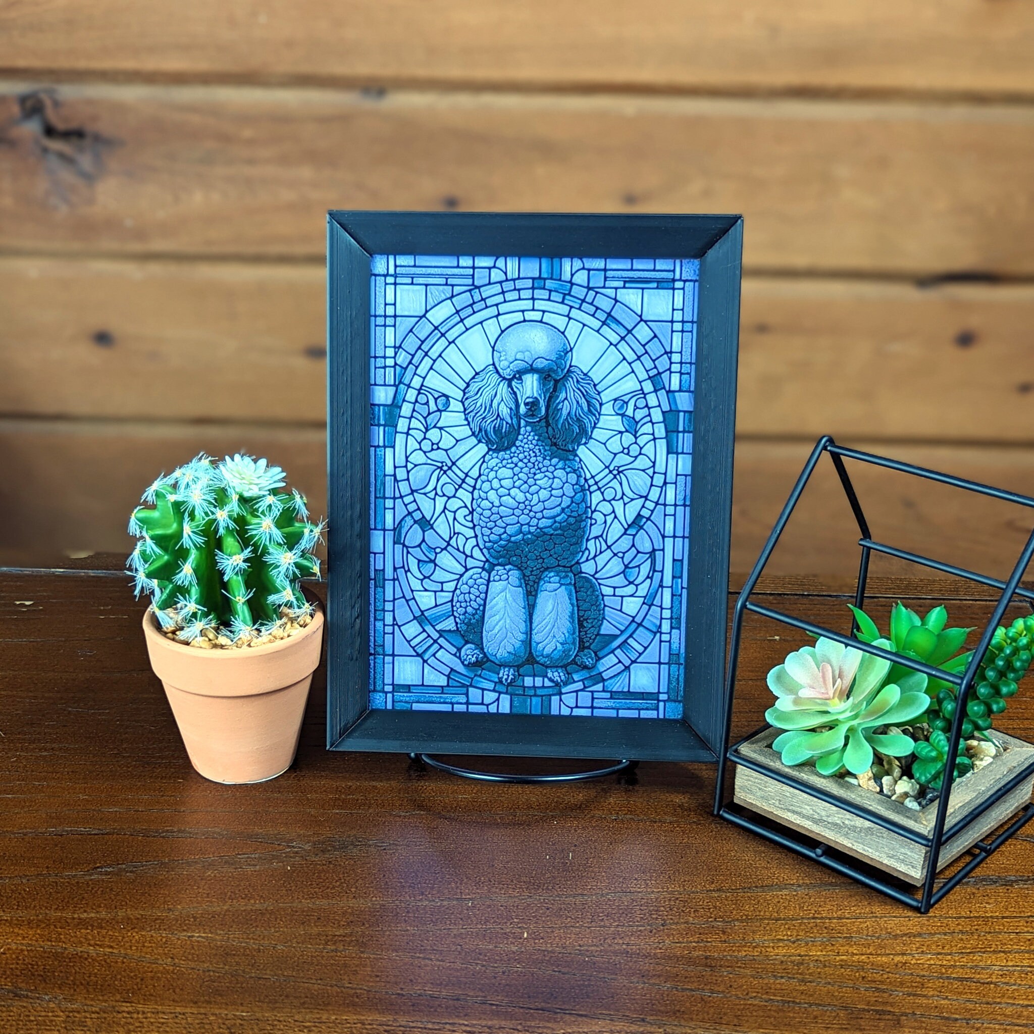 Graceful Poodle: Stained Glass Style Dog 3D Print for Desk or Shelf ...
