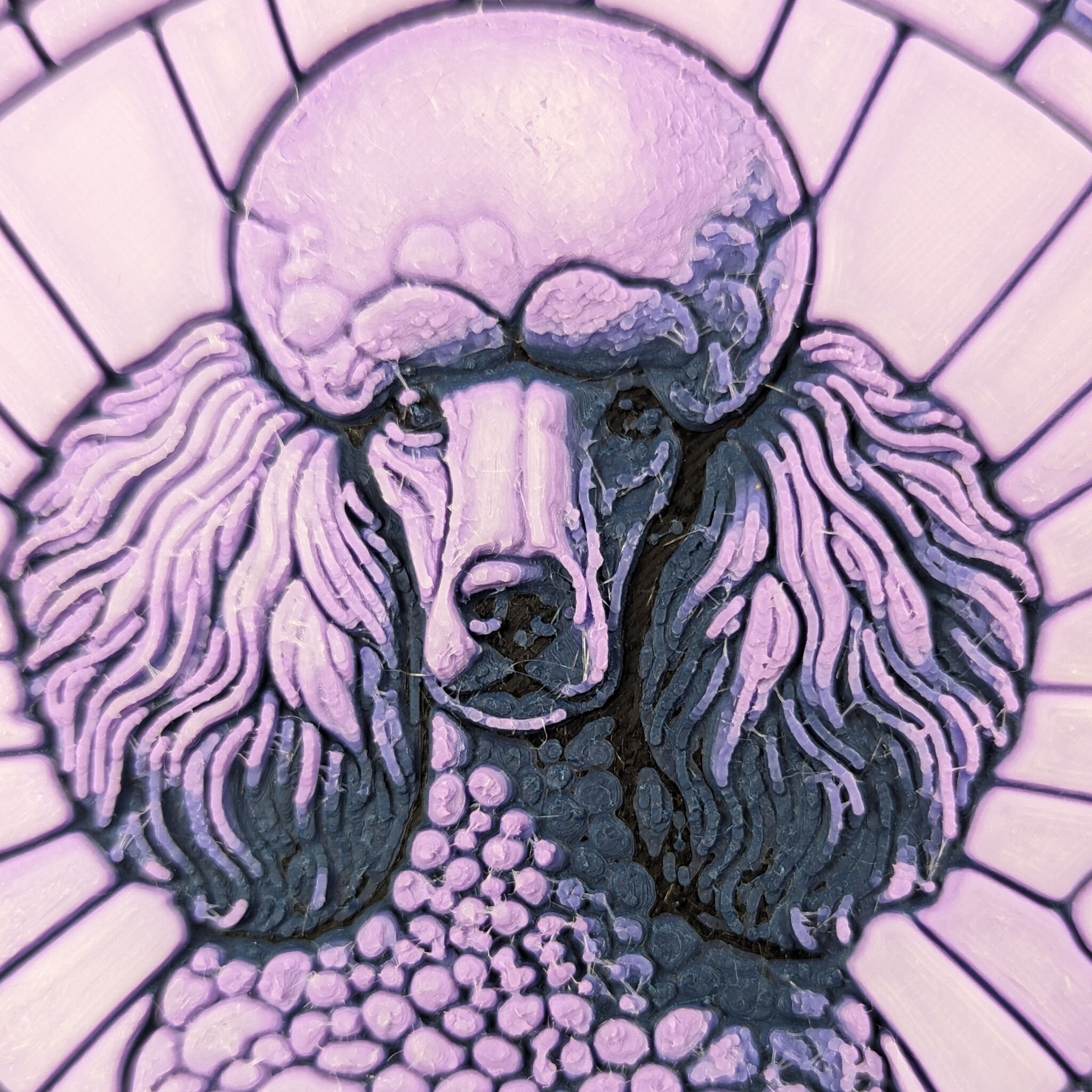Graceful Poodle: Stained Glass Style Dog 3D Print for Desk or Shelf ...