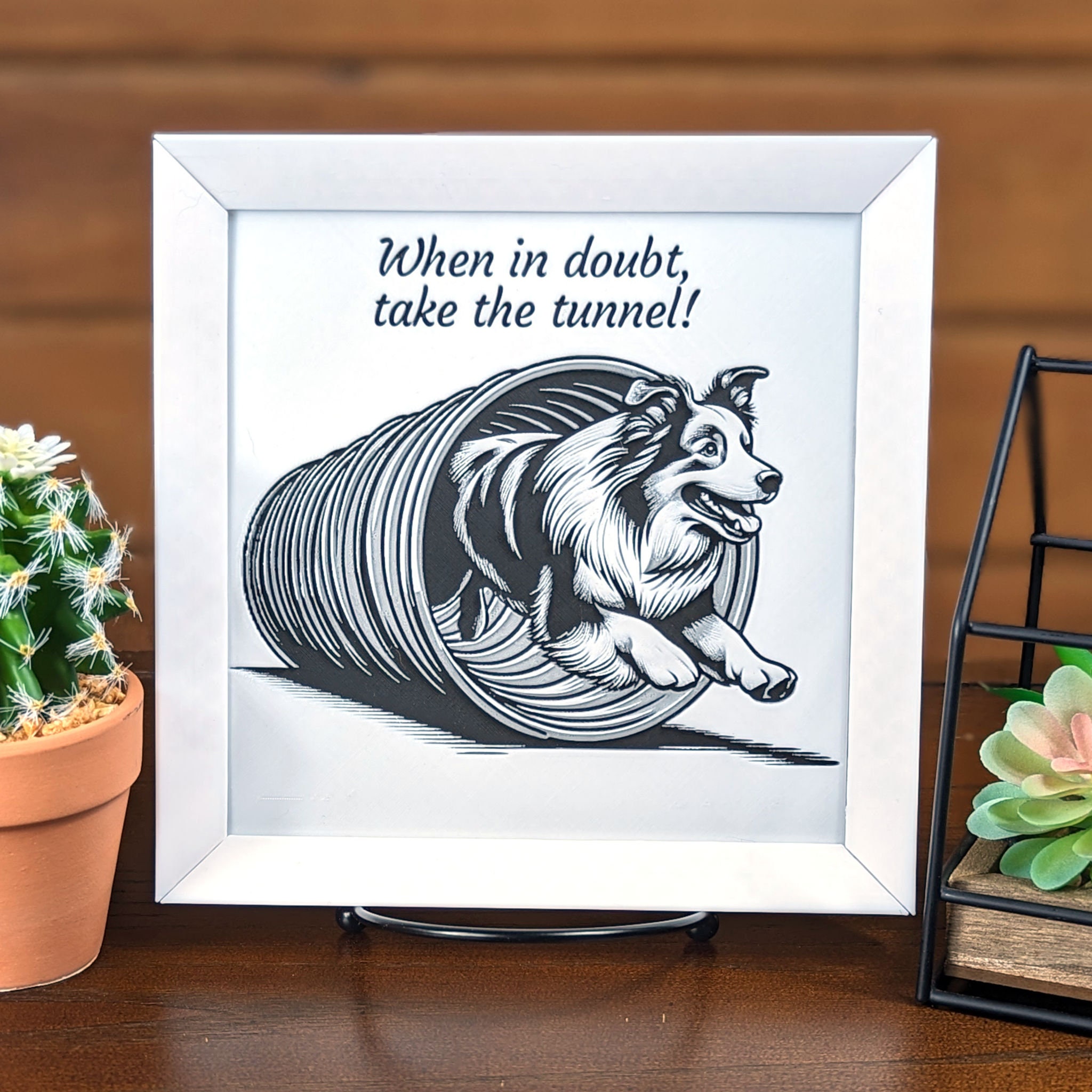 Funny Dog Agility Themed Sign for Wall or Desk, Collie Mom Gift ...