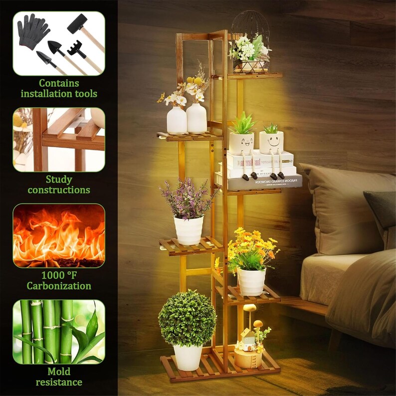 Plant Stand Grow Lights, Plant Shelf full Spectrum Grow Lamp indoor ...