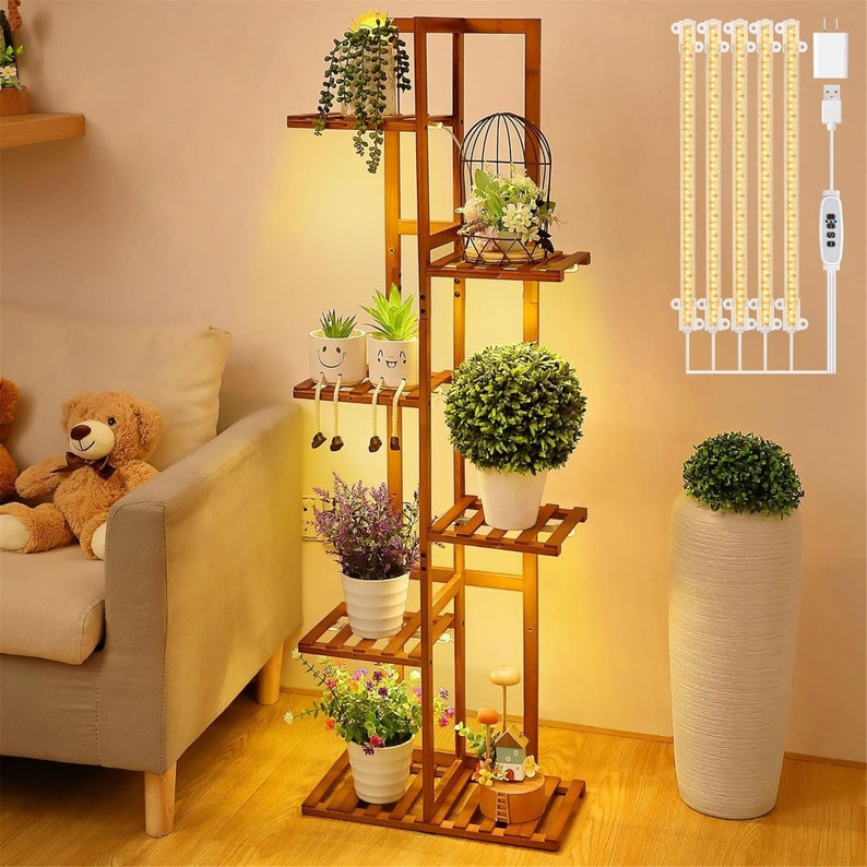 Plant Stand Grow Lights, Plant Shelf full Spectrum Grow Lamp indoor ...