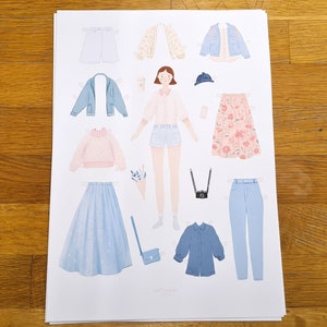 Paper Doll Printable PDF Chloe Print and Cut DIY Cozy Outfit Wardrobe ...