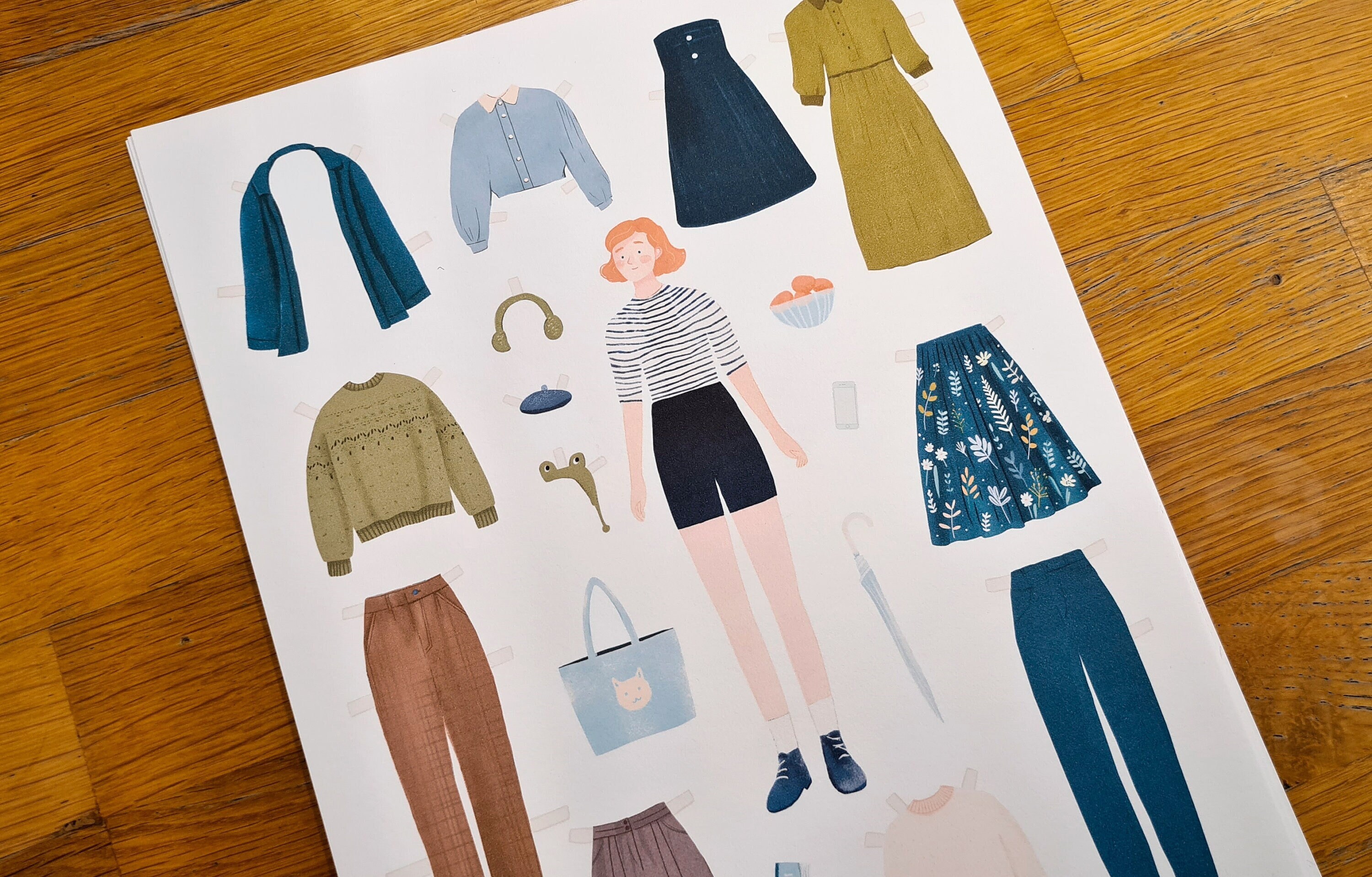 Paper Doll Printable PDF Lola Print and Cut DIY Cozy Outfit Wardrobe ...