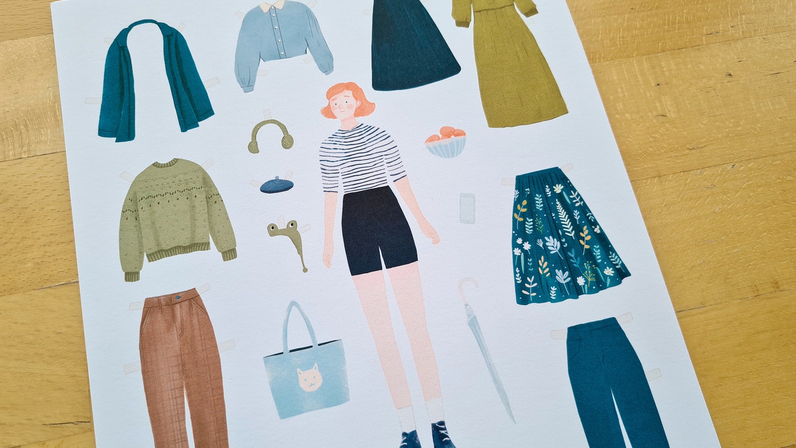 Paper Doll Printable PDF Lola Print and Cut DIY Cozy Outfit Wardrobe ...