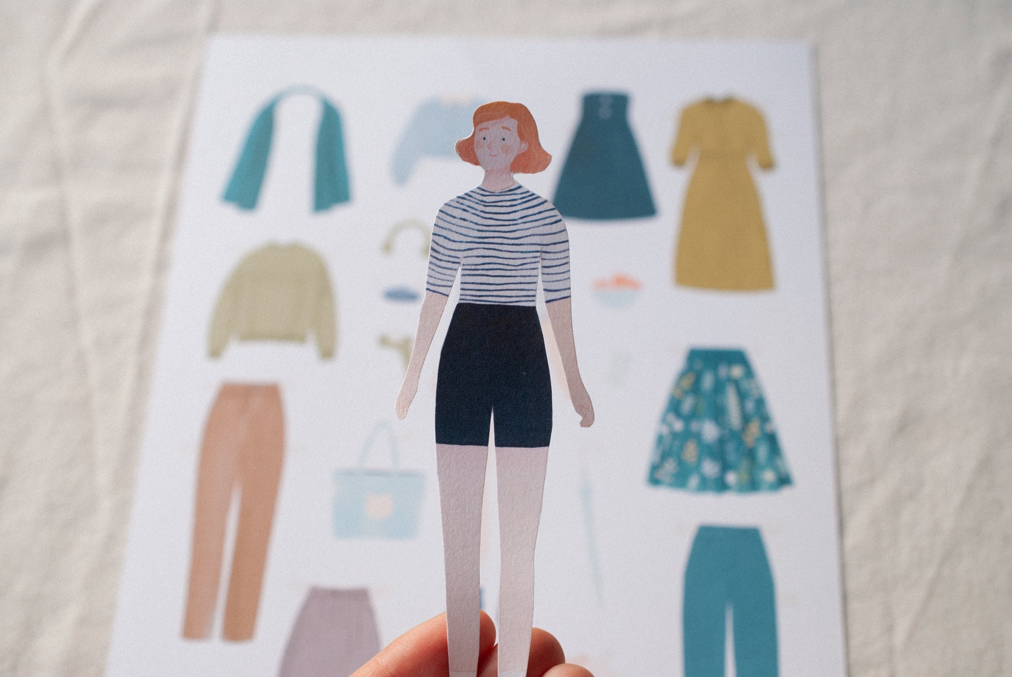 Paper Doll Printable PDF Lola Print and Cut DIY Cozy Outfit Wardrobe ...