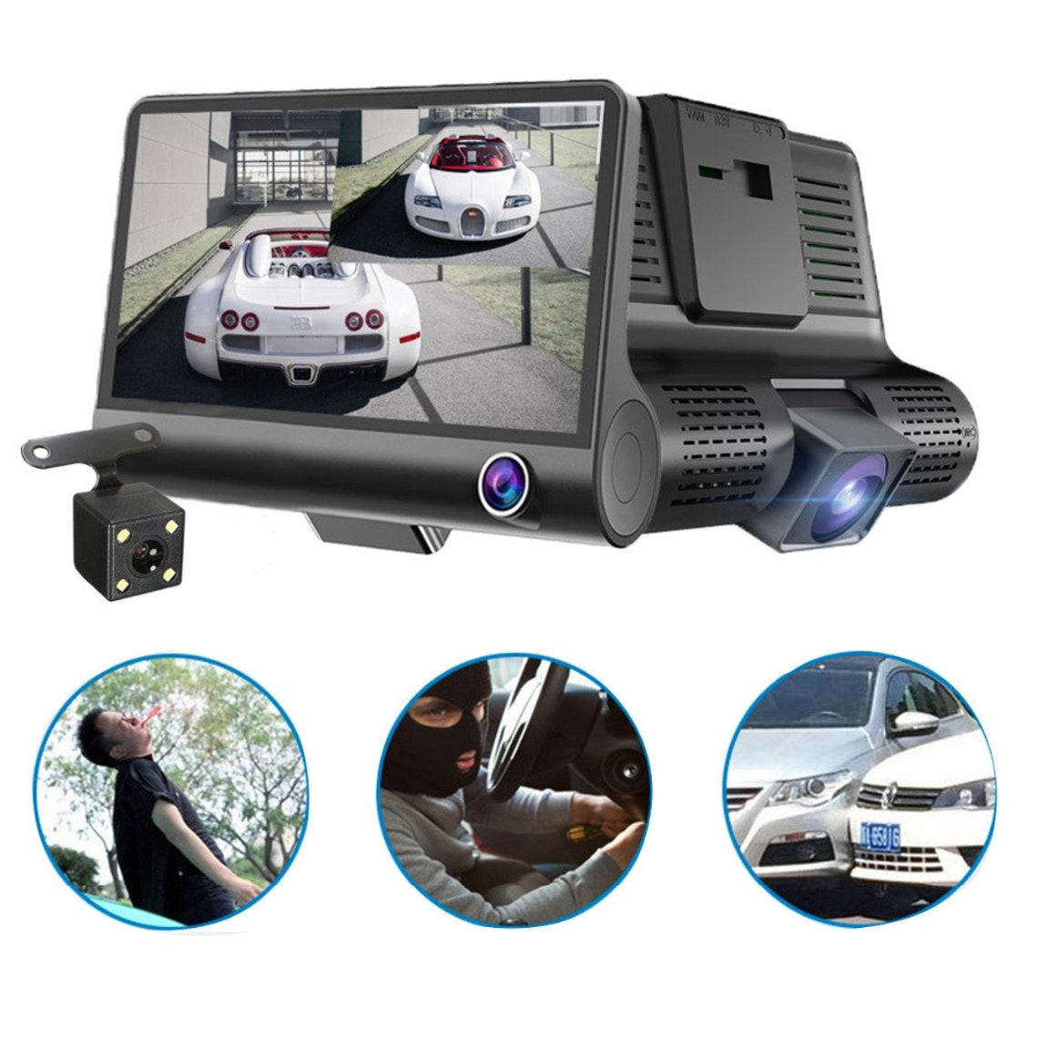 Dash Cam . 4 Inch Screen , 3 Camera Dash Cam - Etsy