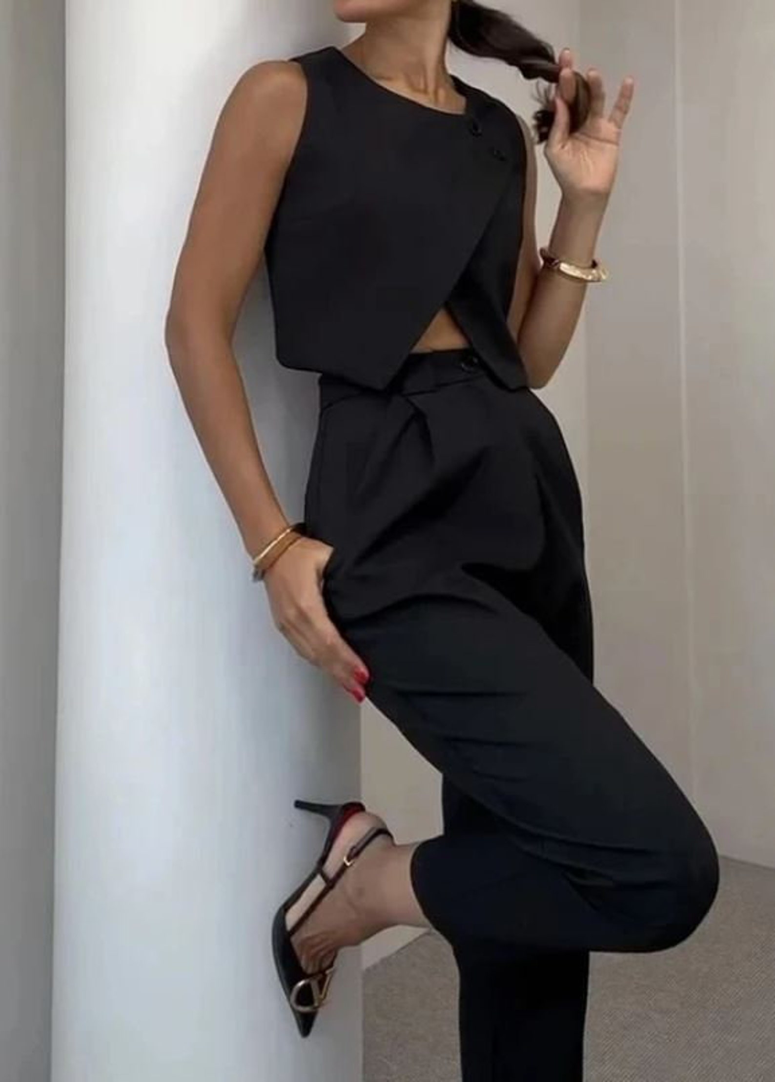 Sleeveless Women Crop Top Pant Set for Women - Etsy