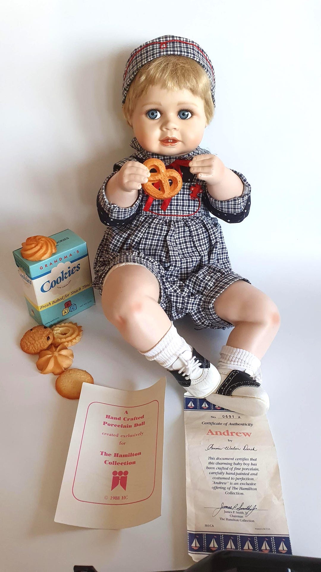 Vintage Porcelain Doll "andrew" by Connie Walser Derek, Hamilton ...