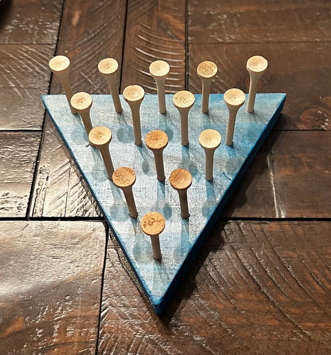 15 Peg Triangle Solitaire - Etsy