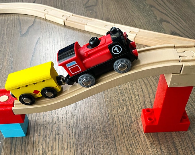 Lego Duplo Connectors and Elevated Track for Wooden Train Bridges ...
