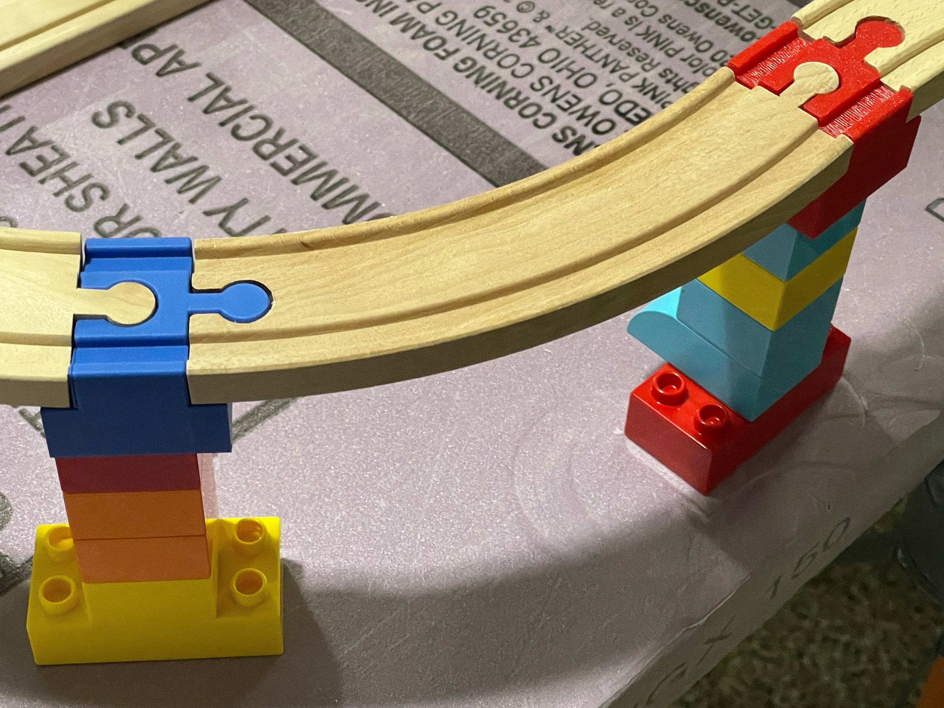 Lego Duplo Connectors and Elevated Track for Wooden Train Bridges ...